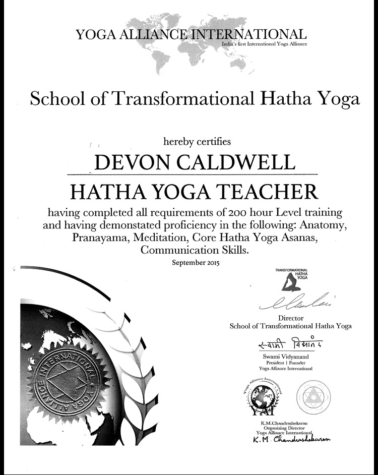 Certifications & Training – Devon Caldwell