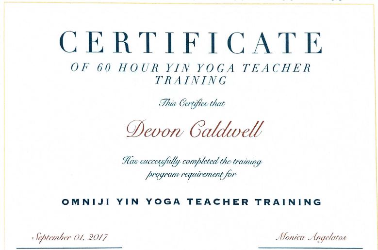 Certifications & Training – Devon Caldwell
